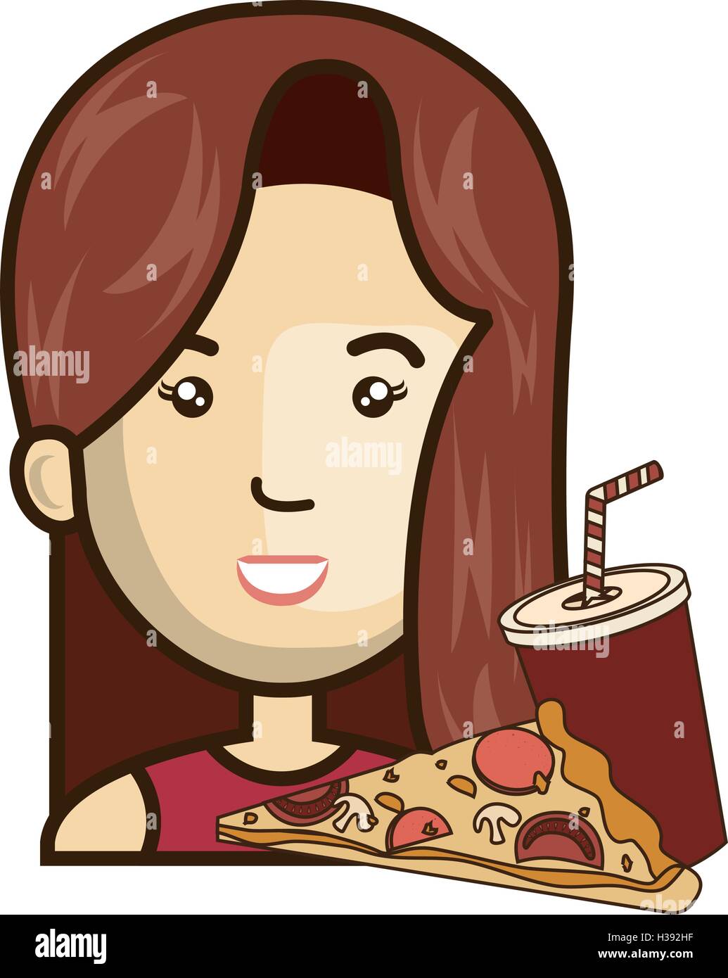 avatar woman with fast food Stock Vector Image & Art - Alamy