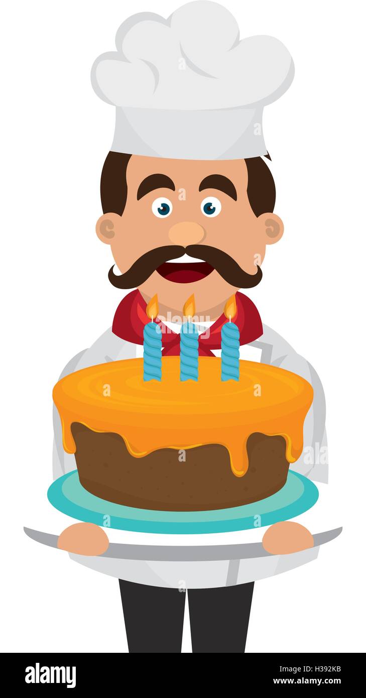 bakery chef with cake Stock Vector Image & Art - Alamy