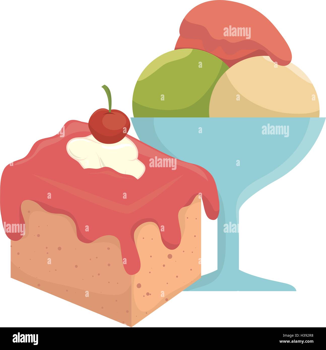 ice cream and cake Stock Vector Image & Art - Alamy