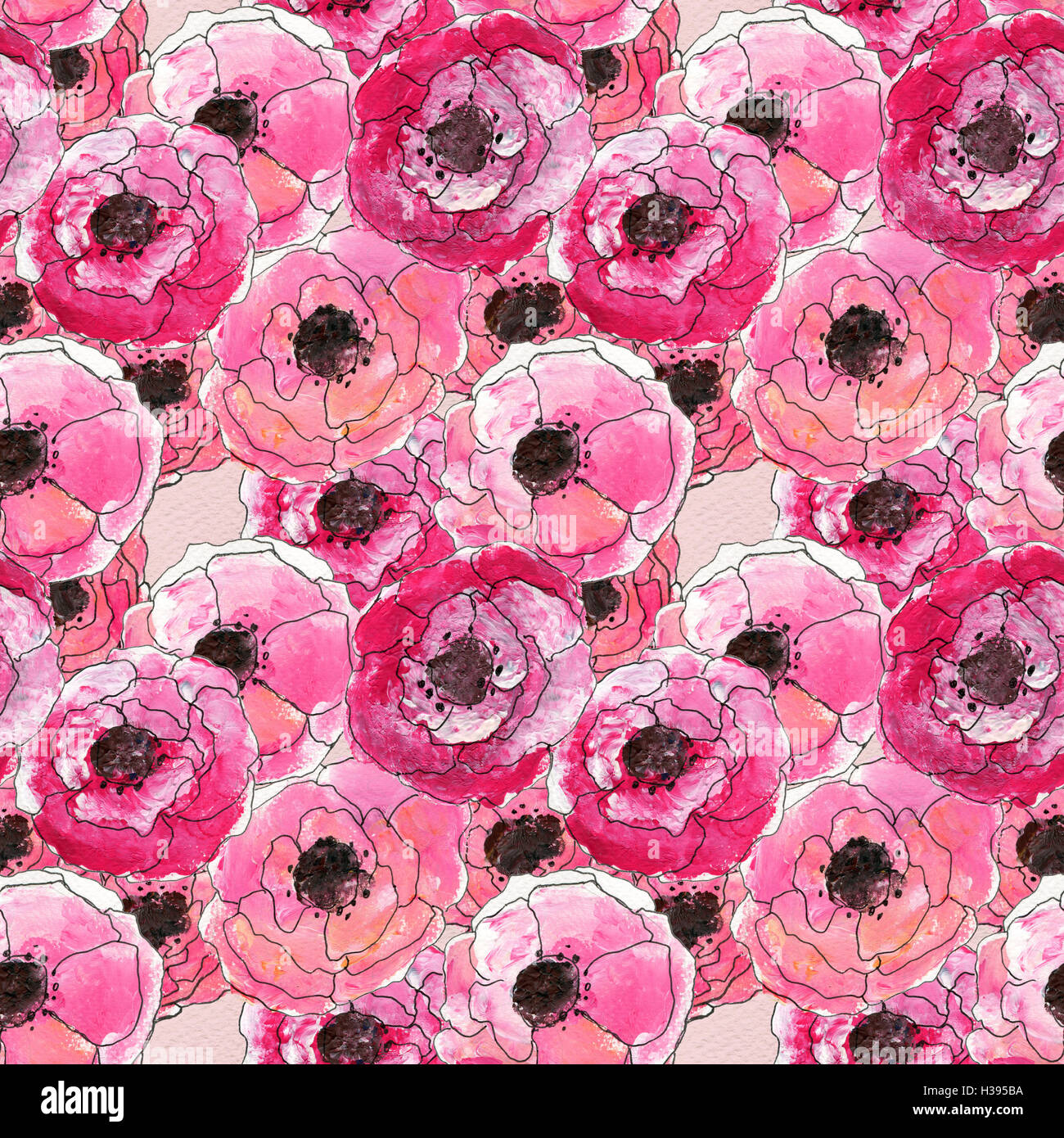 Poppy art deco pattern hi-res stock photography and images - Alamy