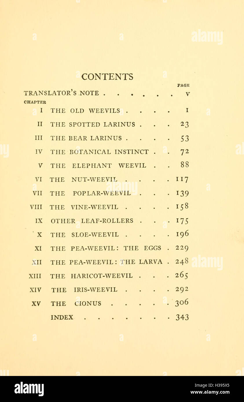 This entry explores the life cycle and behavior of the weevil ...