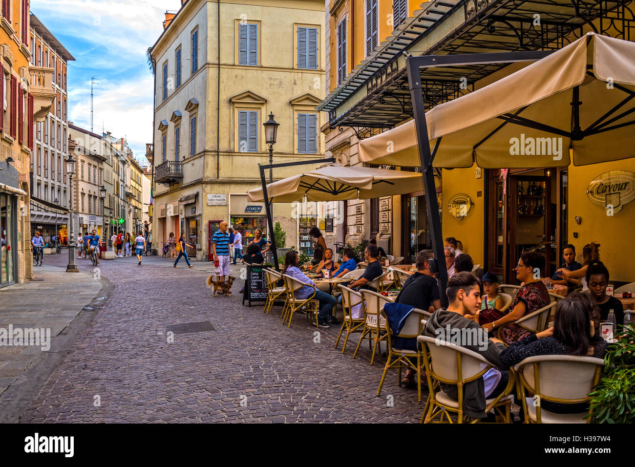 Italy Emilia Romagna Parma Historic center -bars and restaurants with ...