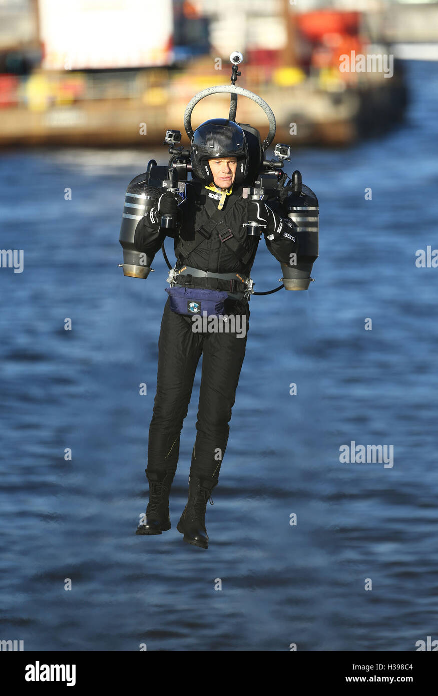 David Mayman pilots the JB-10 Jetpack flying machine over the Royal ...