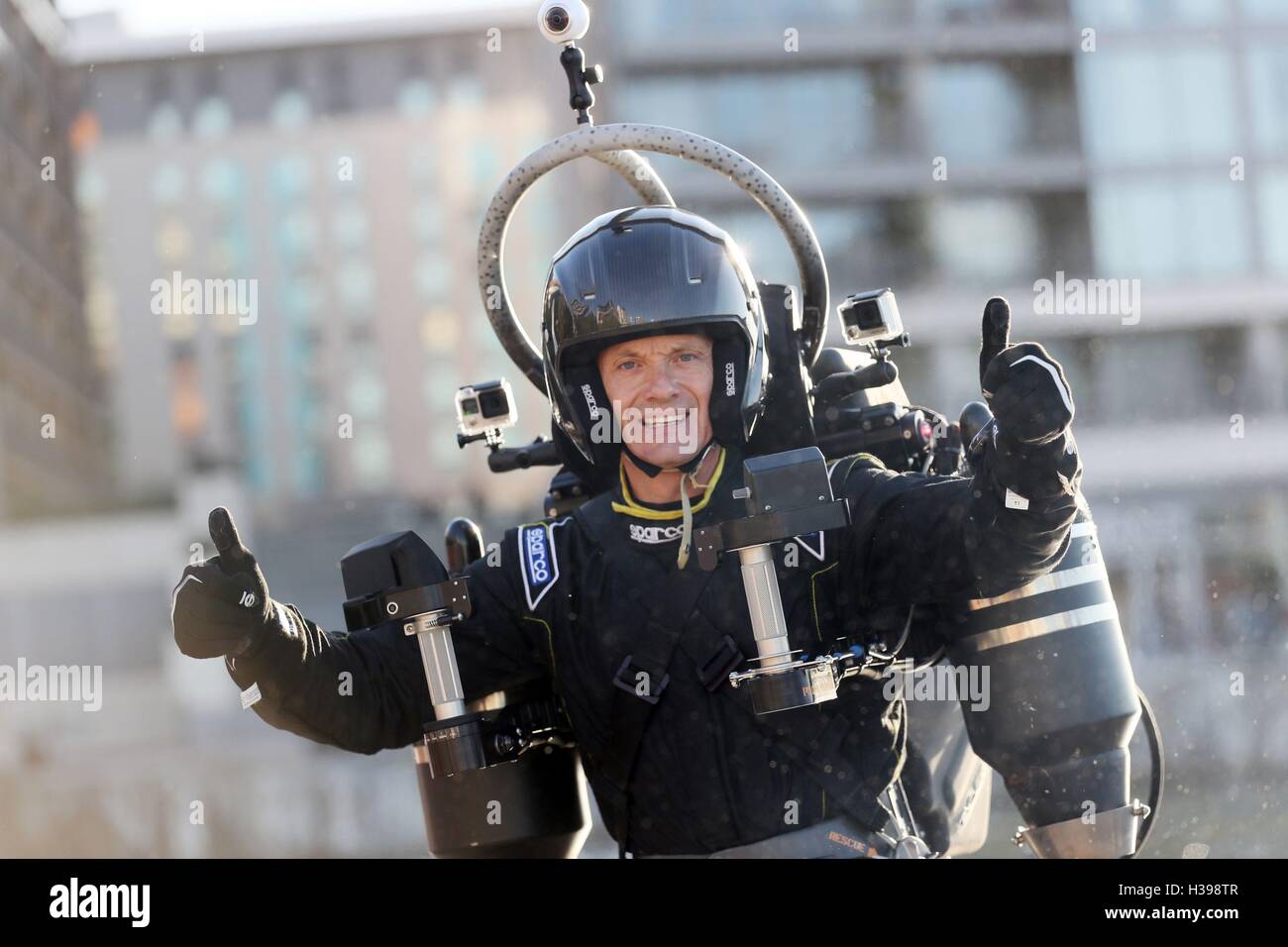 David Mayman pilots the JB-10 Jetpack flying machine over the Royal ...