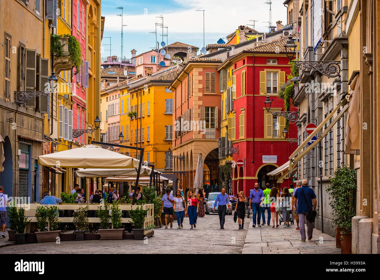 Italy Emilia Romagna Parma Historic center -bars and restaurants with ...