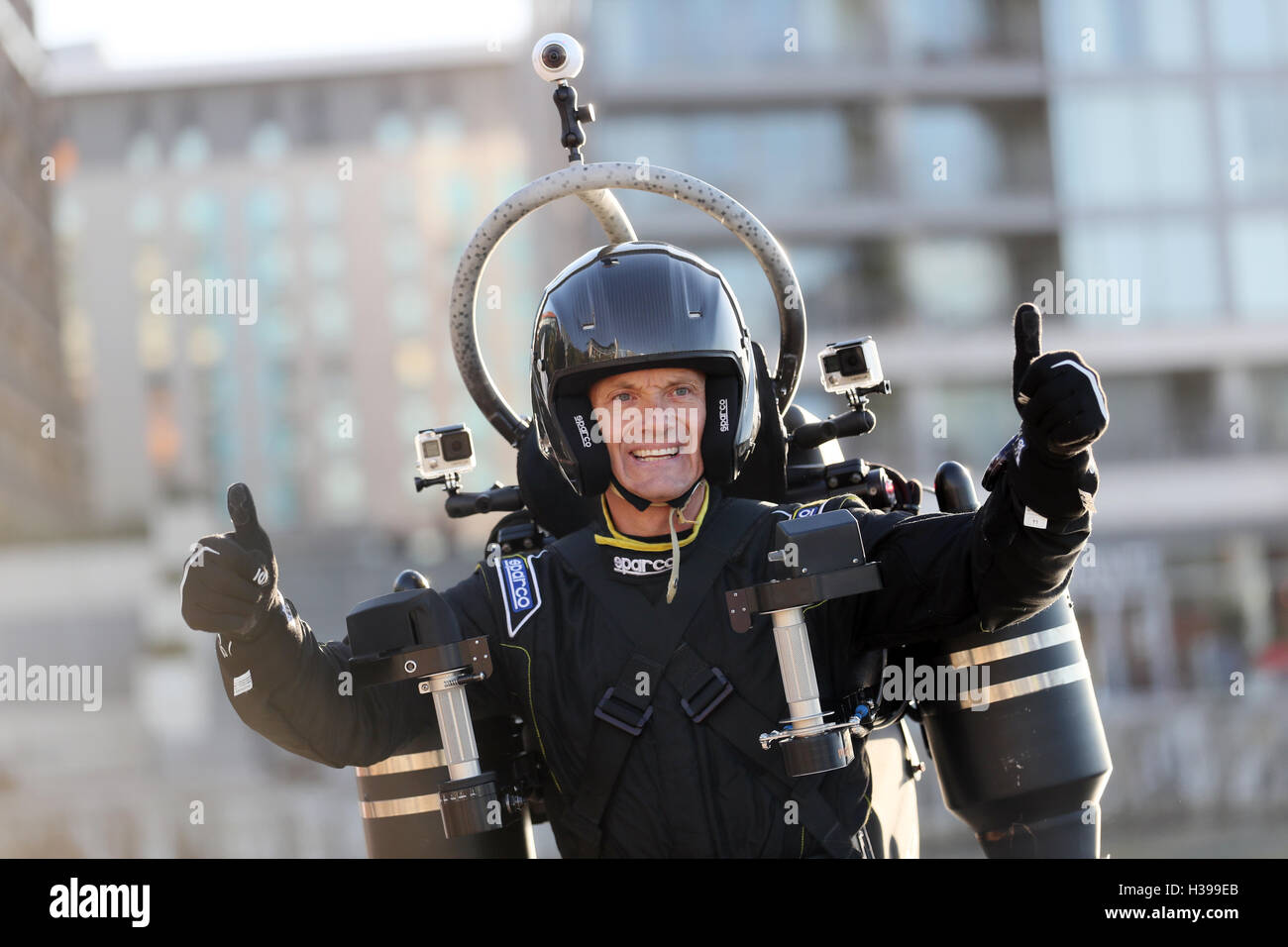 David Mayman pilots the JB-10 Jetpack flying machine over the Royal ...