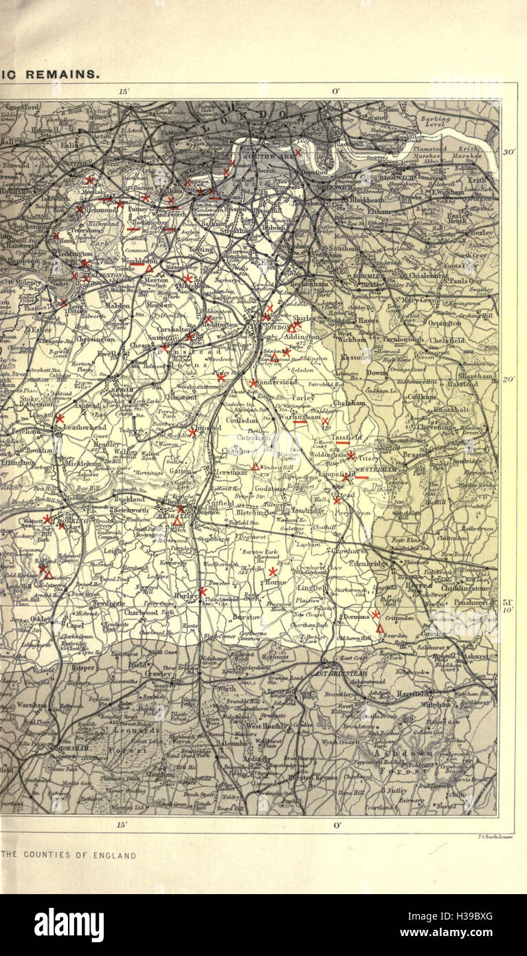 Old map surrey county hi-res stock photography and images - Alamy