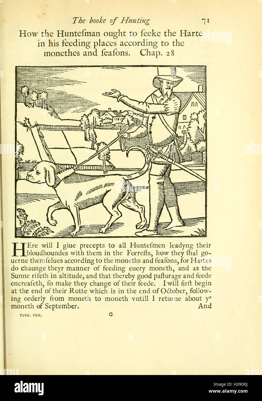 This historical text from 1576 explores hunting practices, focusing on ...