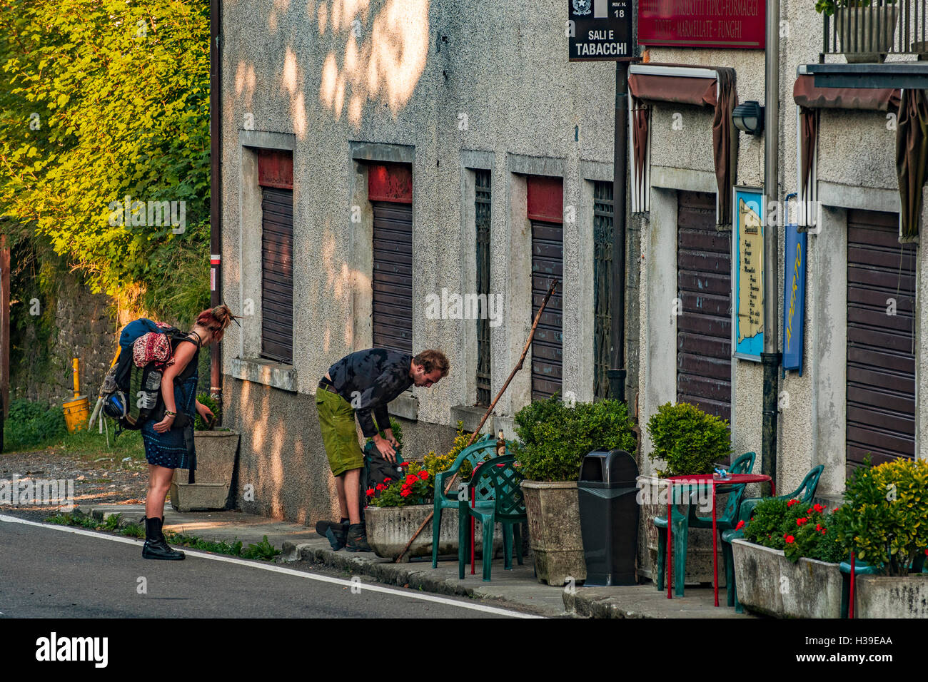 Italy Emilia Romagna Francigena Way Passo Della Cisa -pilgrims Stock ...