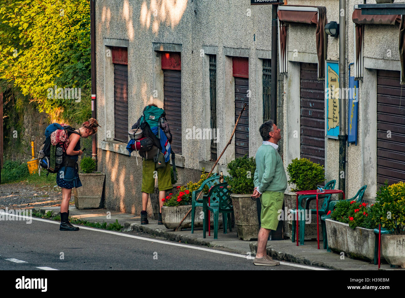 Italy Emilia Romagna Francigena Way Passo Della Cisa -pilgrims Stock ...