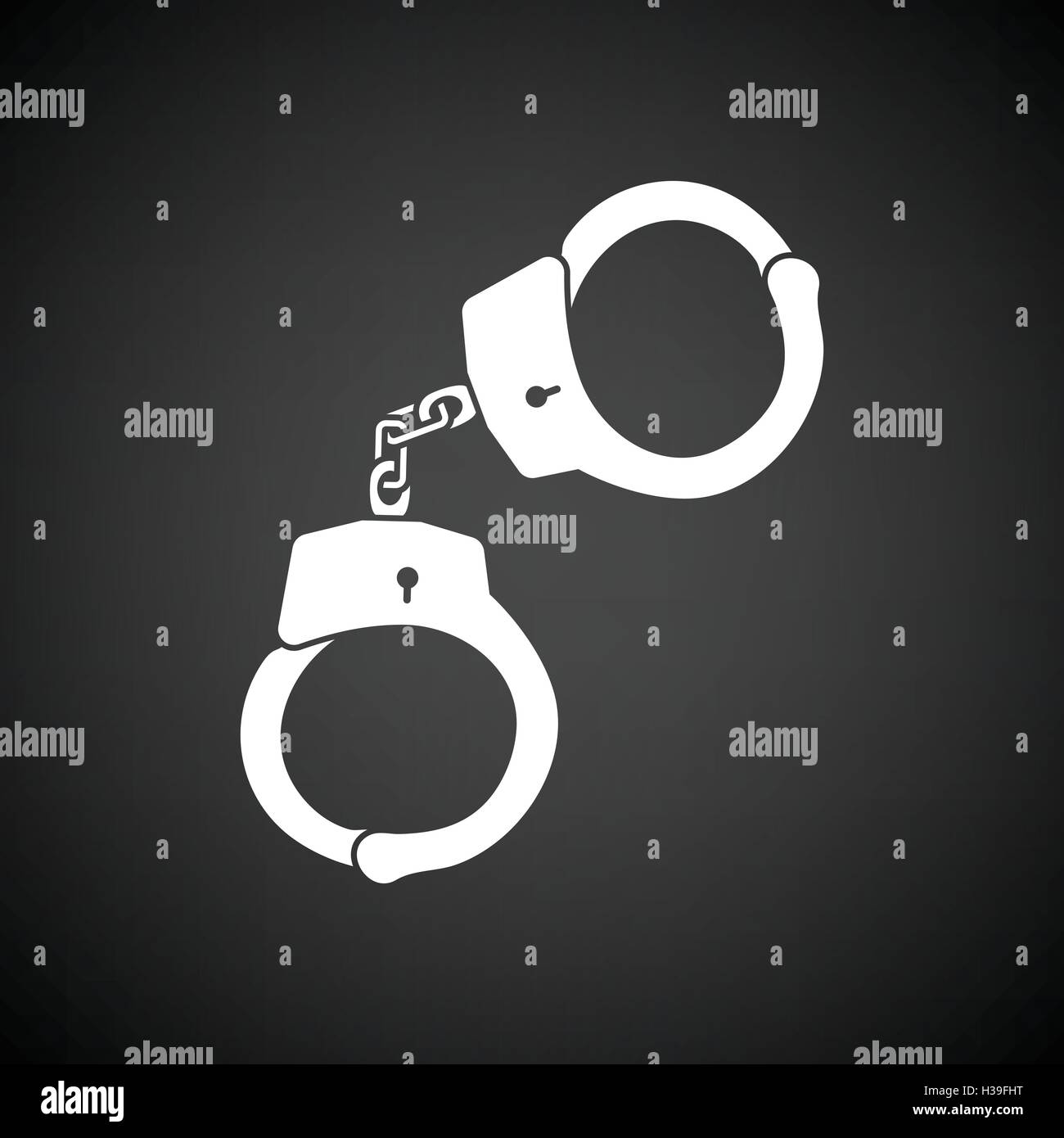 Handcuff icon. Black background with white. Vector illustration Stock ...