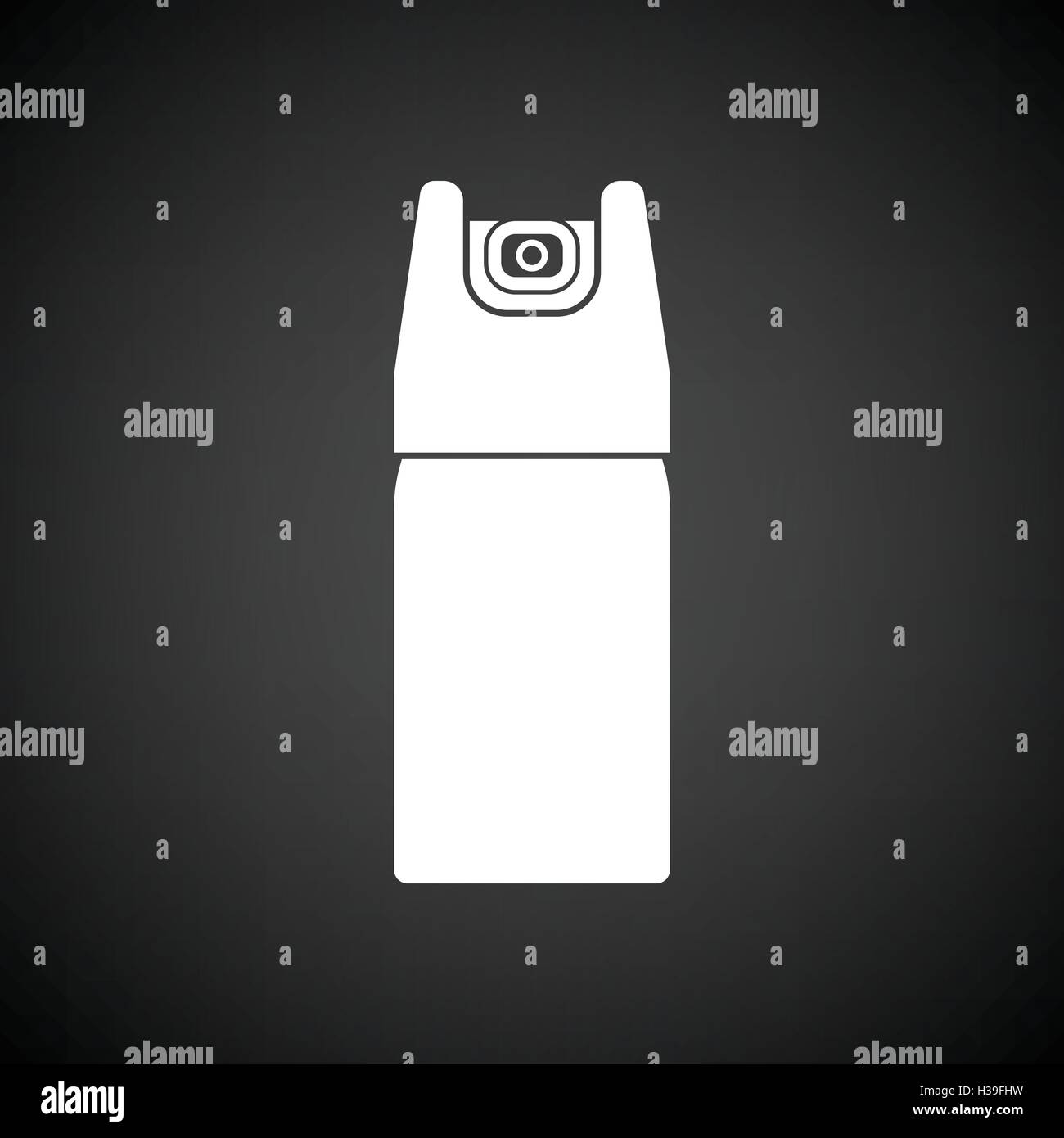 Pepper spray icon. Black background with white. Vector illustration ...