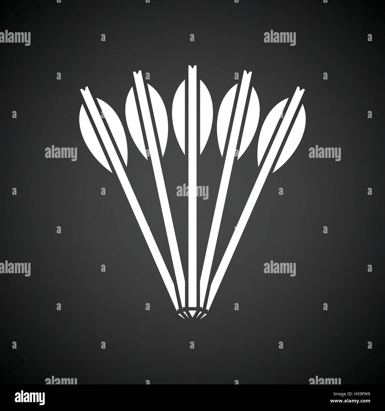 Crossbow bolts icon. Black background with white. Vector illustration ...