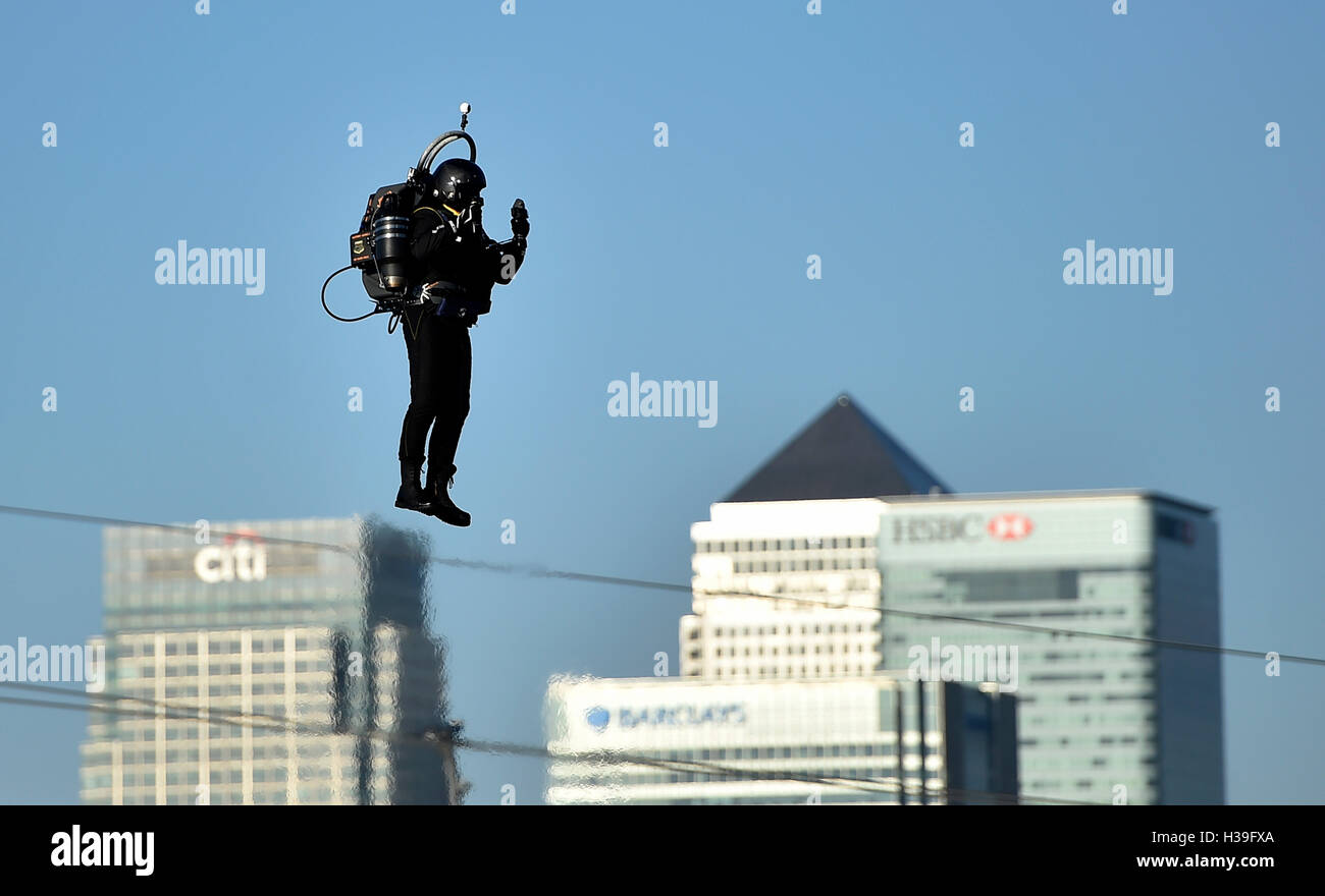 David Mayman pilots the JB-10 Jetpack flying machine over the Royal ...