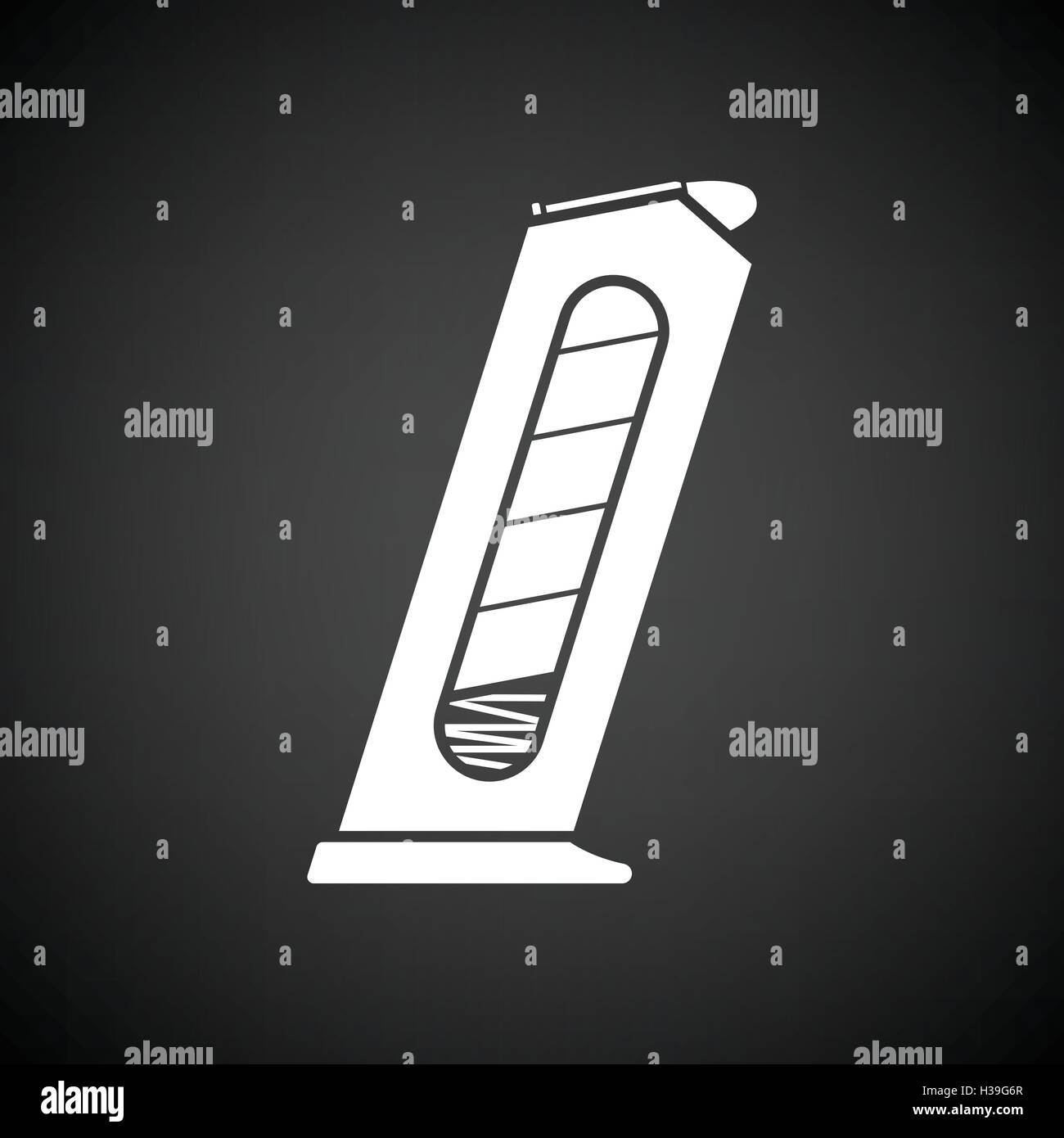 Gun magazine icon. Black background with white. Vector illustration ...