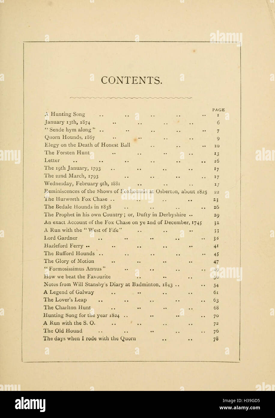 A collection of hunting songs and sports-related literature, this book ...