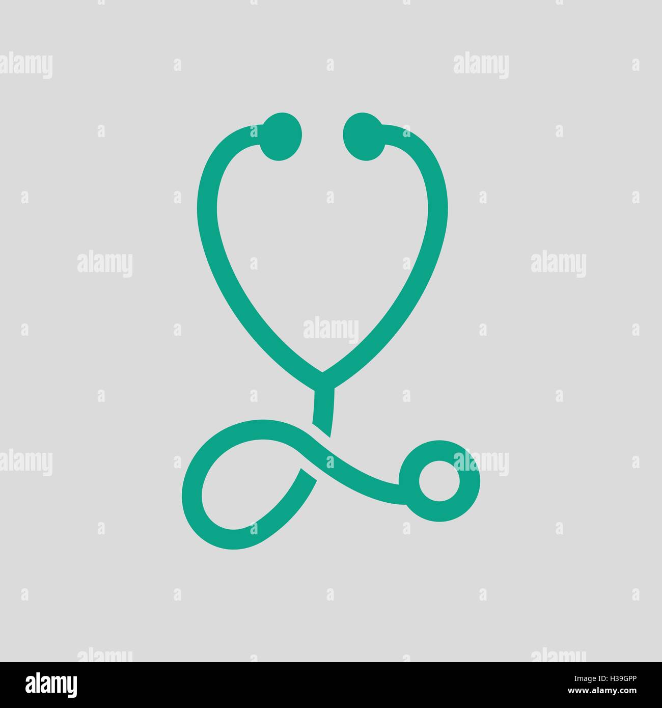 Stethoscope Icon Gray Background With Green Vector Illustration Stock