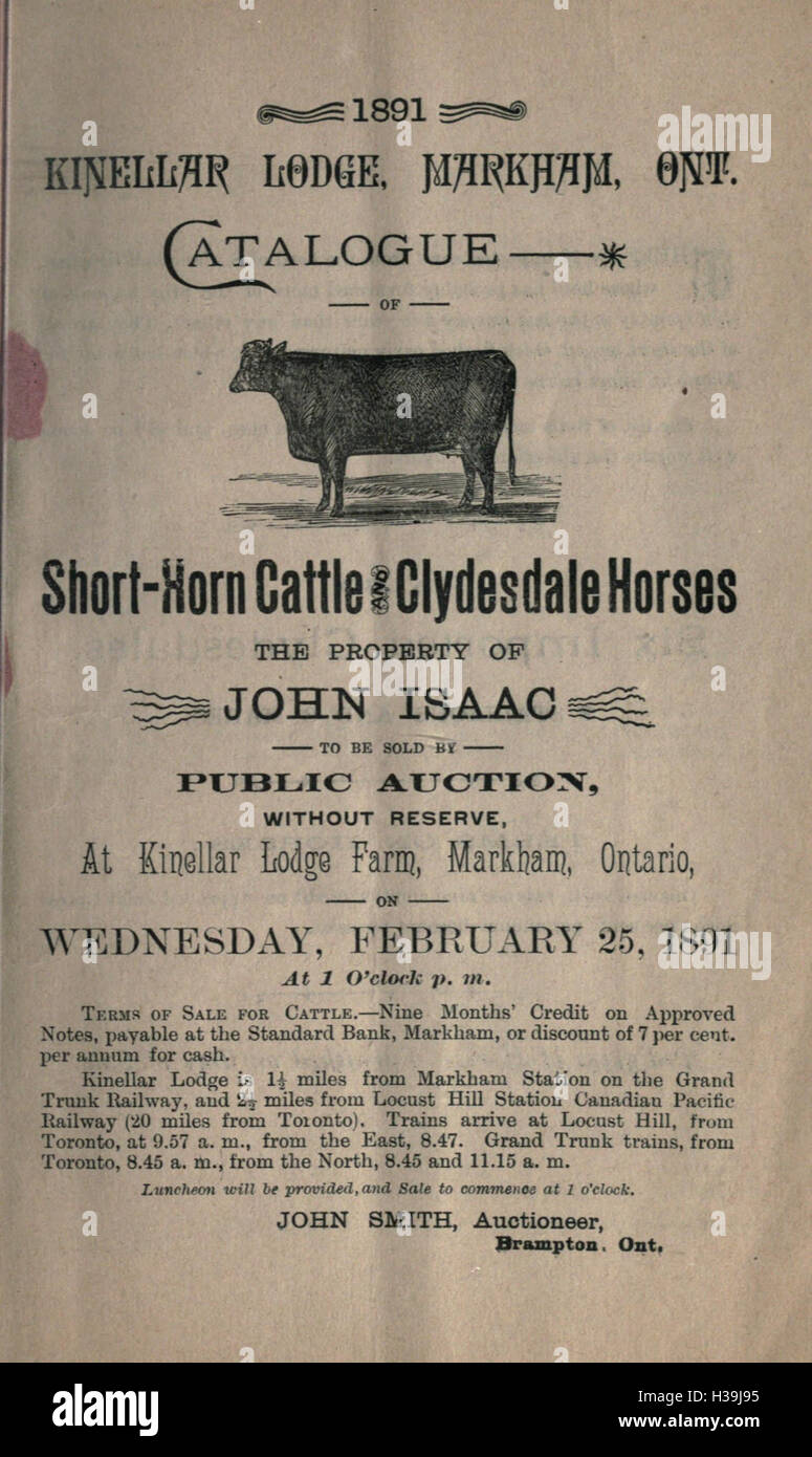 This catalog offers detailed descriptions of short-horn cattle and ...