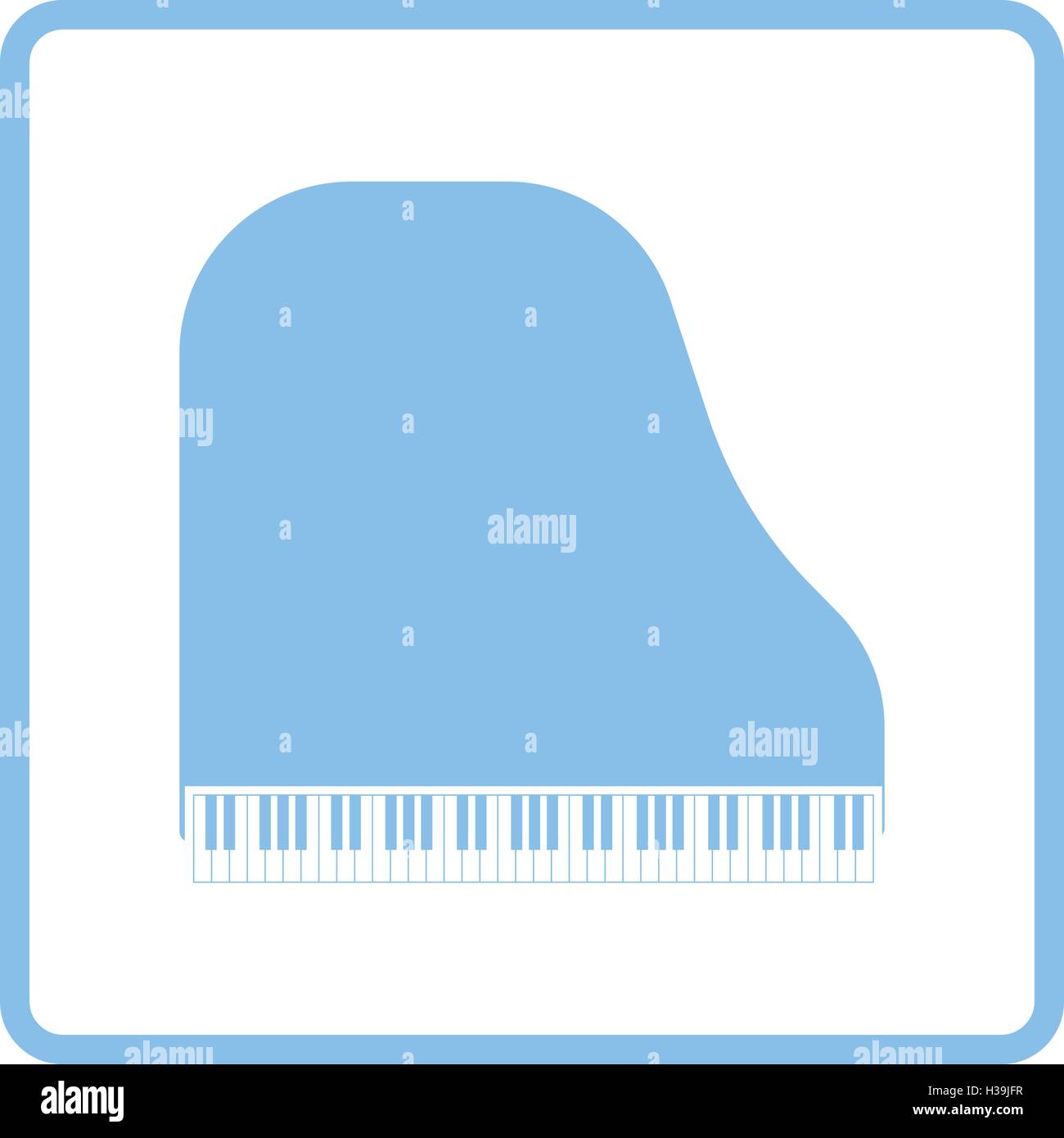 Grand piano icon. Blue frame design. Vector illustration Stock Vector ...