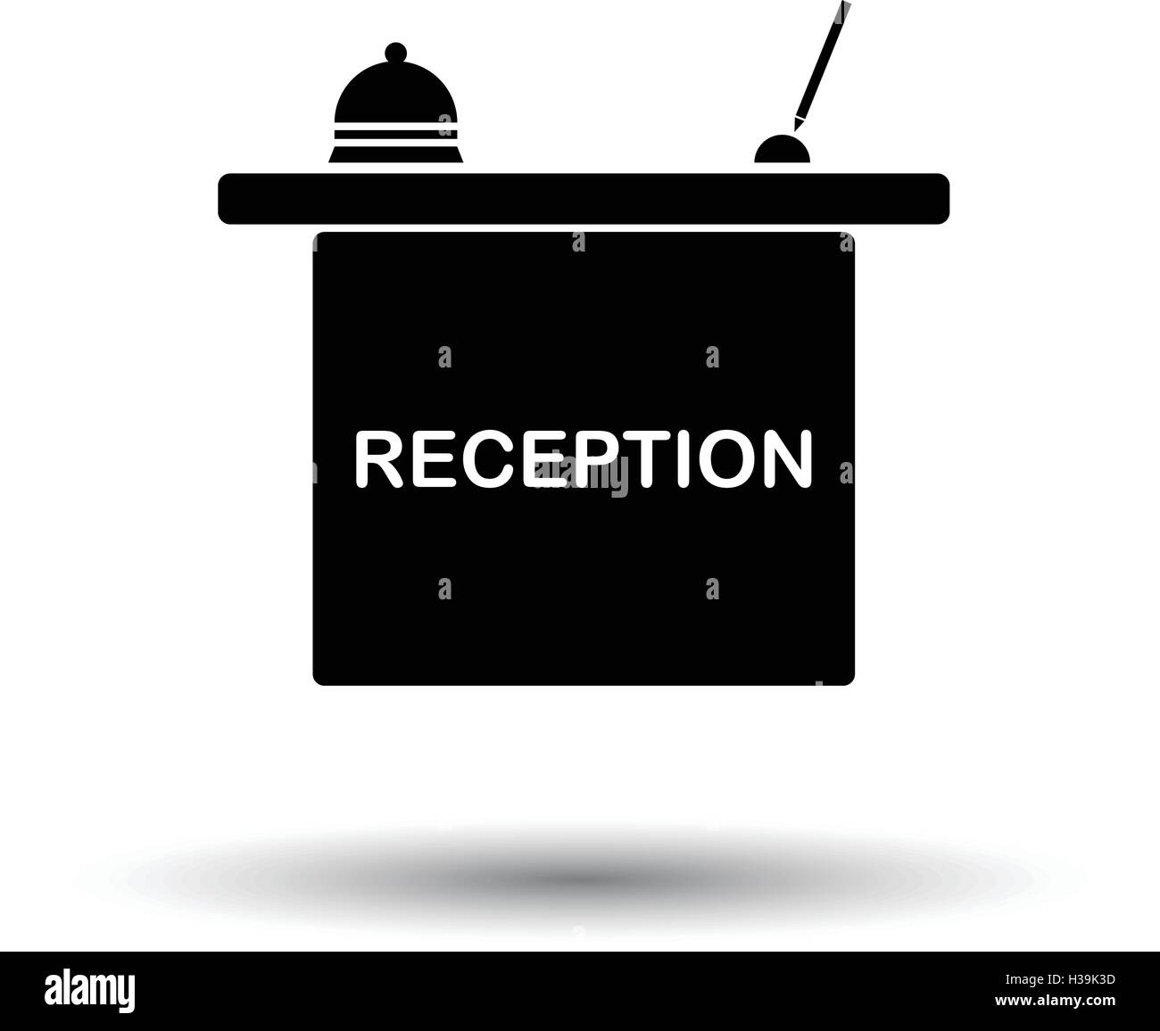 Hotel reception desk icon. White background with shadow design. Vector ...