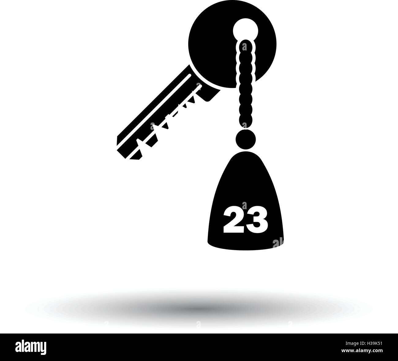 Hotel room key icon. White background with shadow design. Vector ...