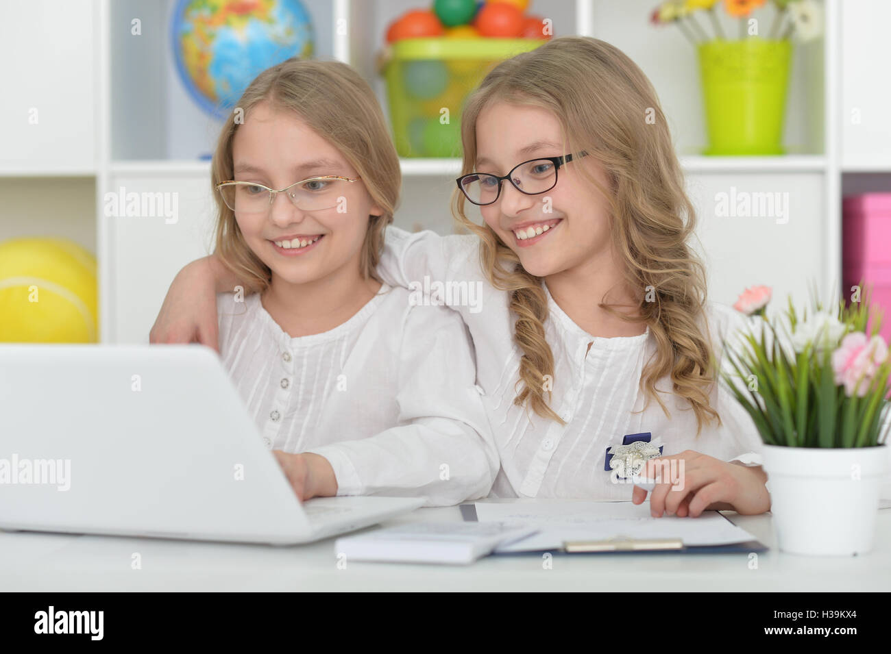 beautiful little girls at class Stock Photo - Alamy