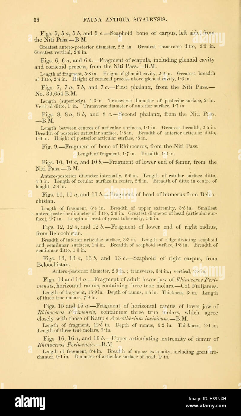 Description of the plates of the Fauna antiqua sivalensis (Page 98 ...