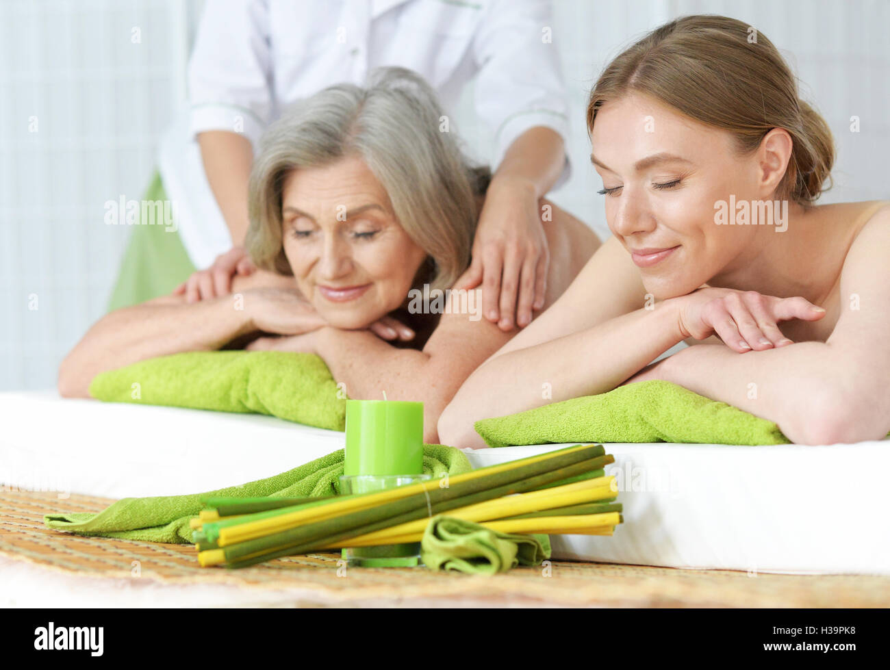 Beautiful Women Getting Spa Treatment Stock Photo - Alamy