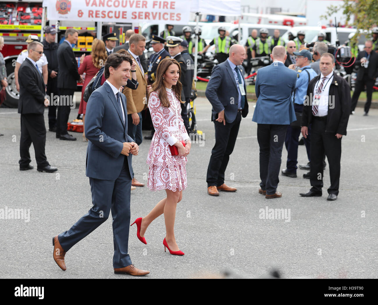 The Duchess of Cambridge with Canadian Prime Minister Justin Trudeau at ...