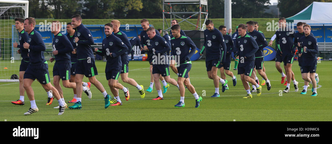 The Republic of Ireland team during the training session at FAI ...