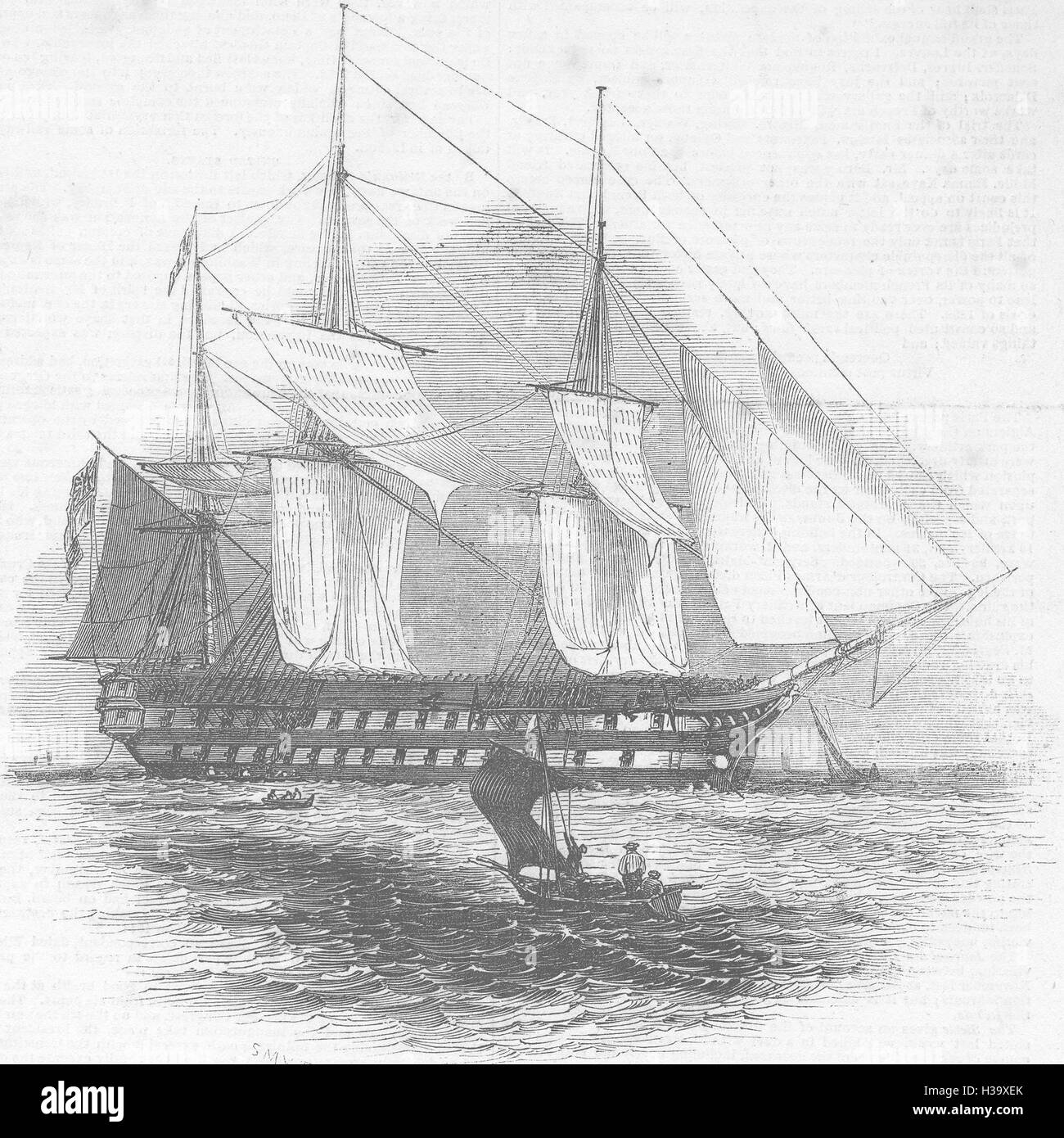 SHIPS H M S Collingwood 1845. Illustrated London News Stock Photo - Alamy