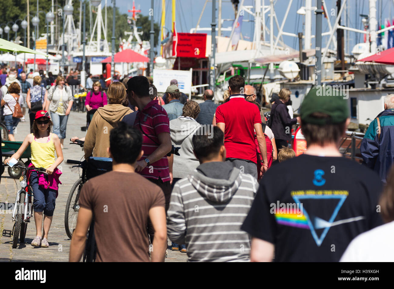 Crowds at Warnemunde Germany Stock Photo - Alamy