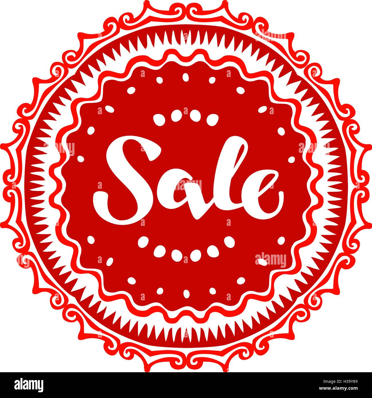 Stamp with text Sale written inside. Lettering vector illustration ...
