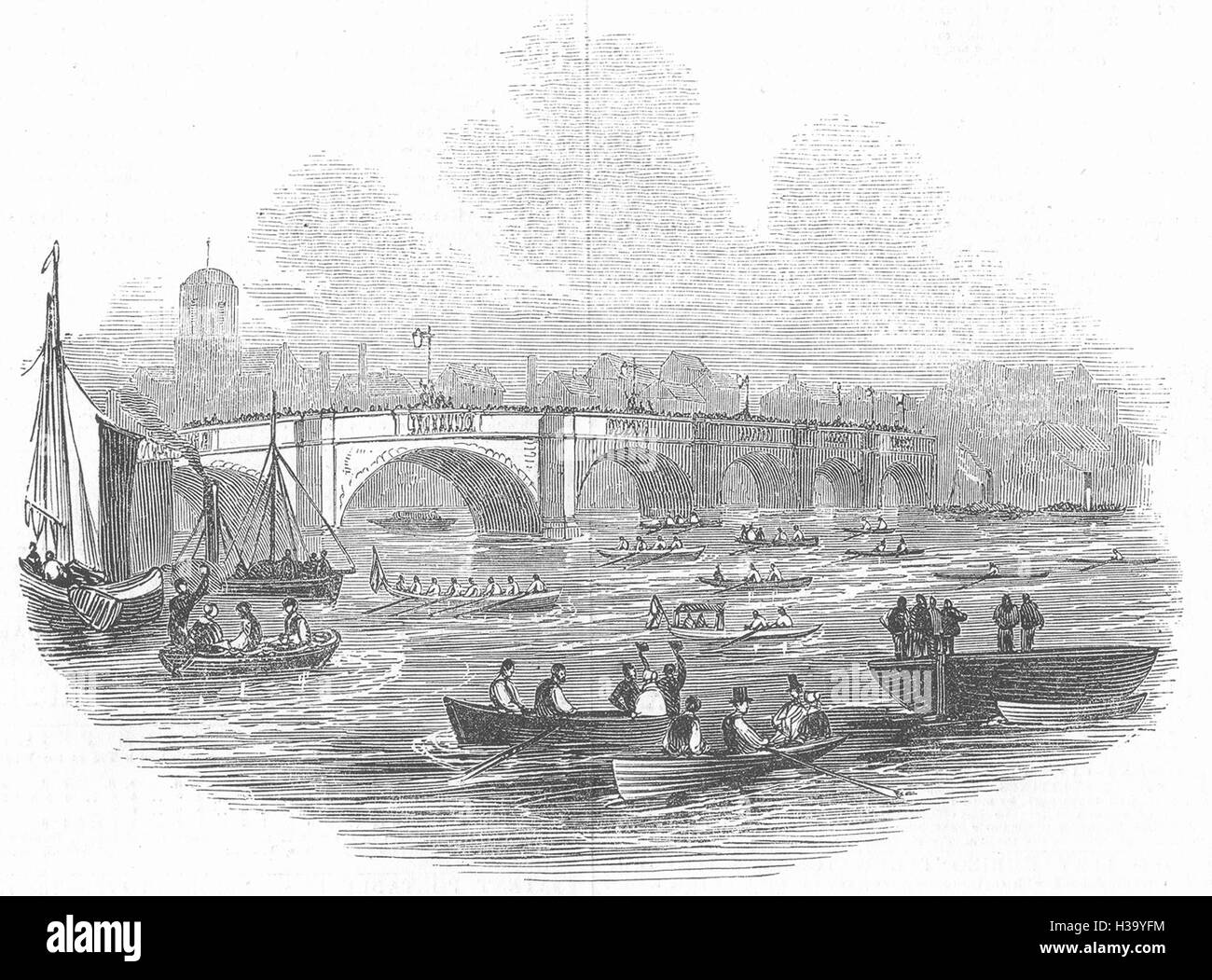 BOATS The Newcastle Boat Race 1845. The Illustrated London News Stock ...