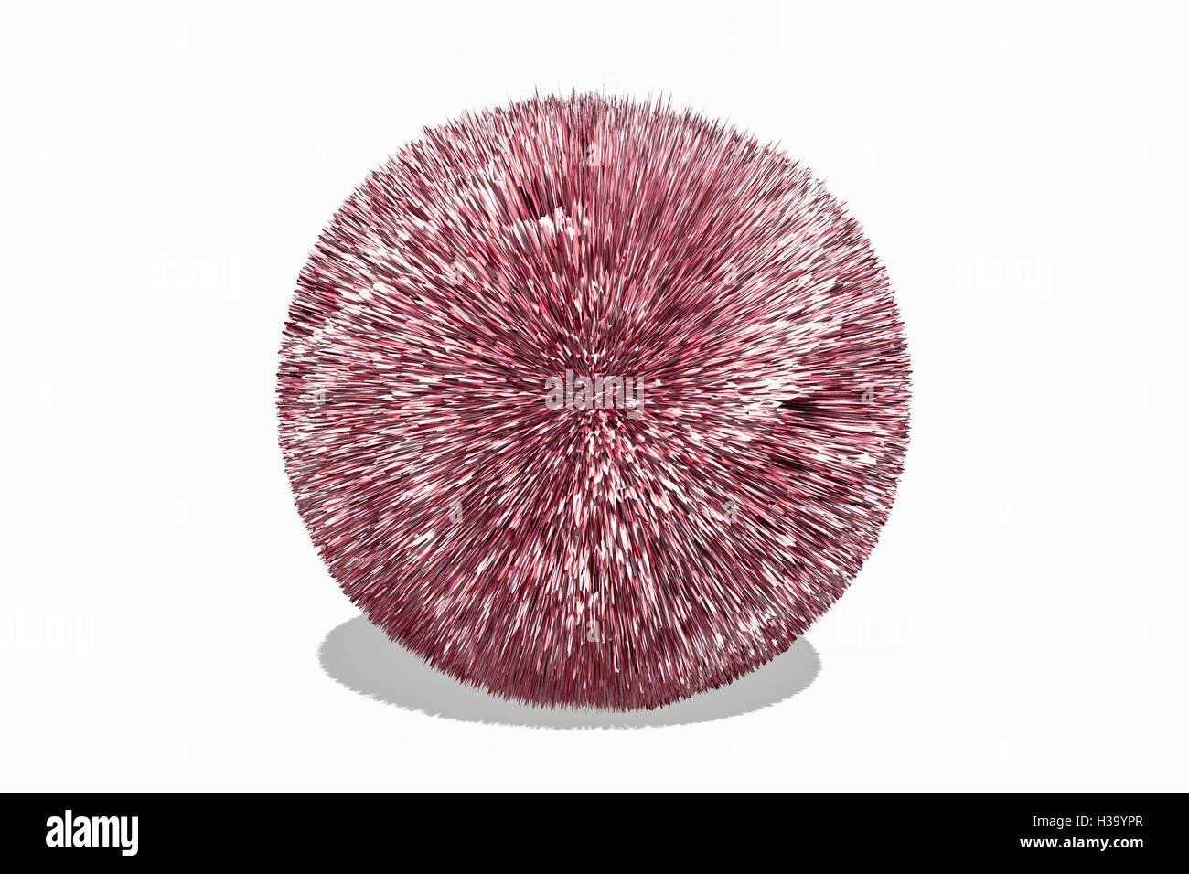 3d red sphere illustration abstract in red color and white background ...
