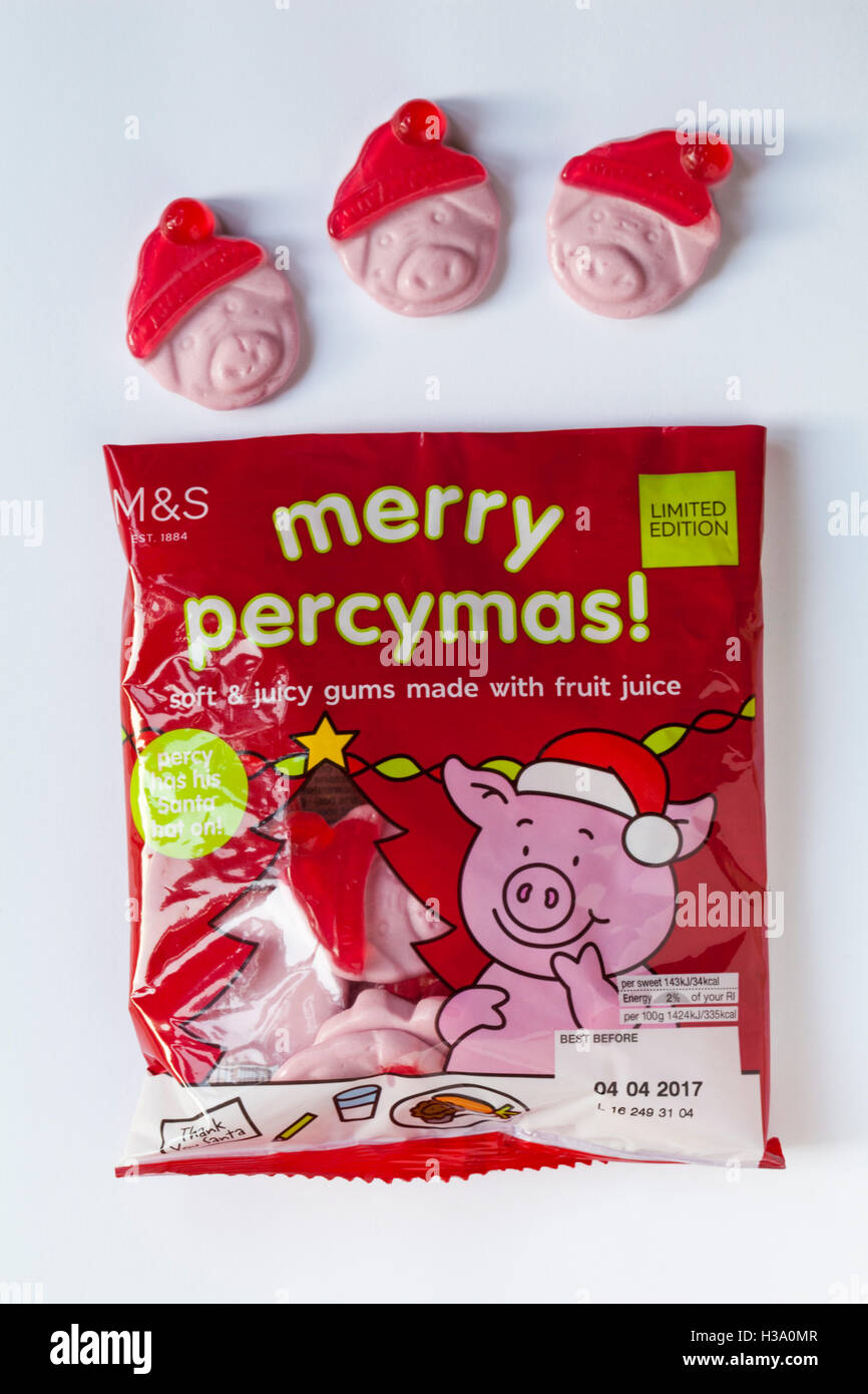 Bag of M&S limited edition merry percymas sweets percy has his santa ...