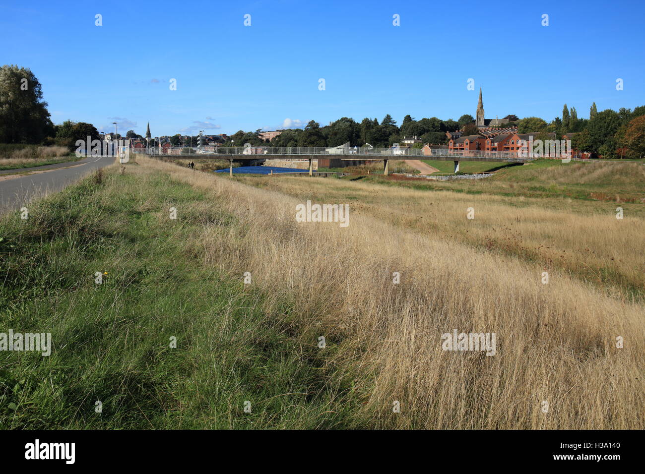 Exeter quay, flood prevention channel, Devon, England,UK Stock Photo ...