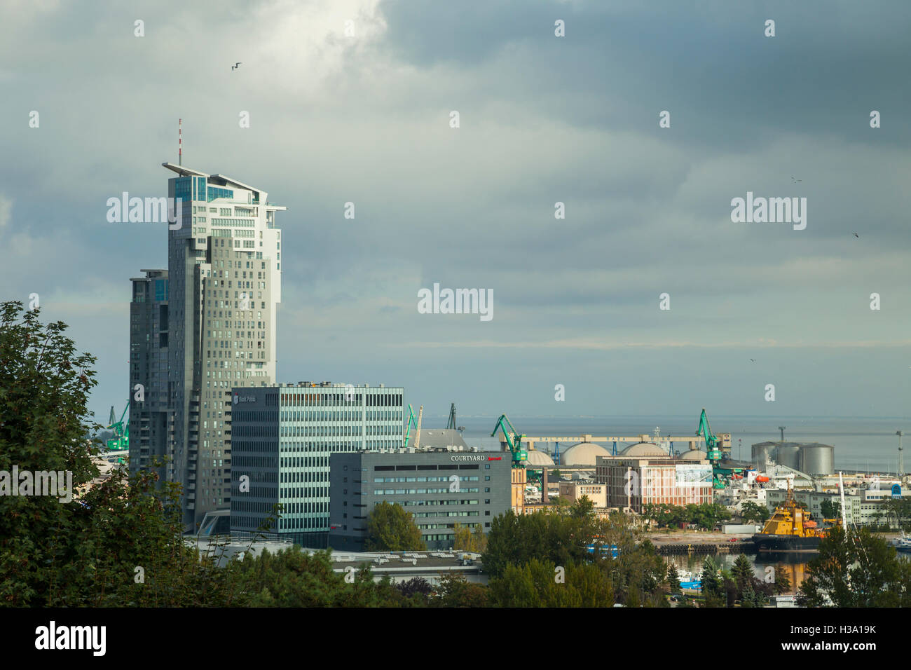 Sea Towers in Gdynia seaport, Poland Stock Photo - Alamy