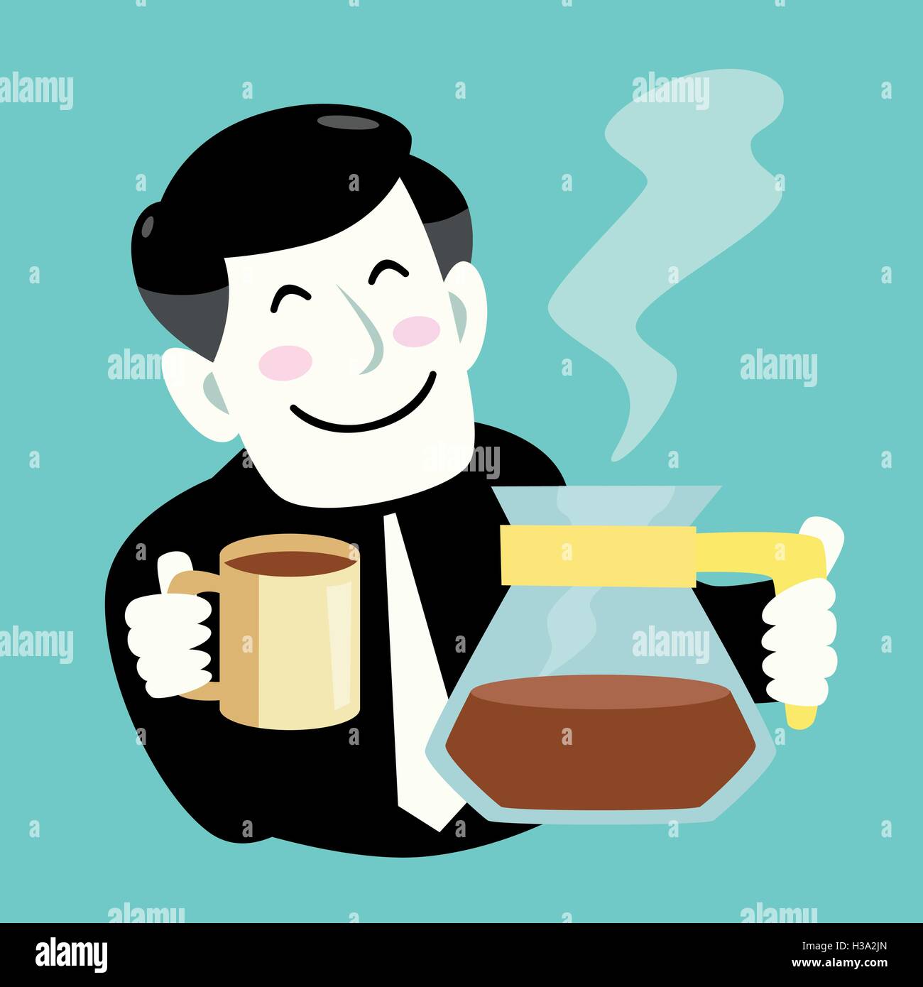 Coffee time happy time Stock Vector Images - Alamy