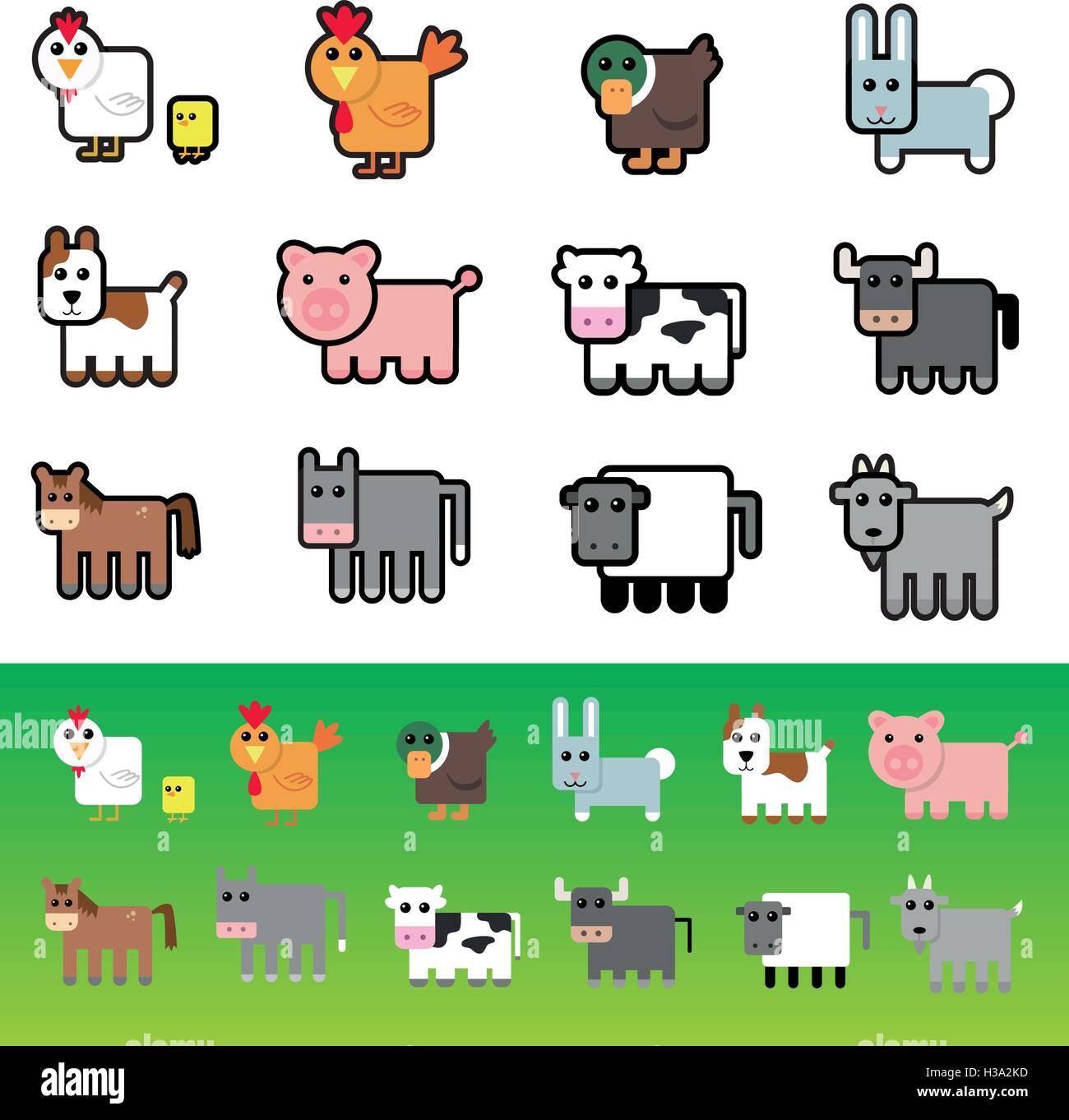 Farm Animals Icons Stock Vector Image & Art - Alamy