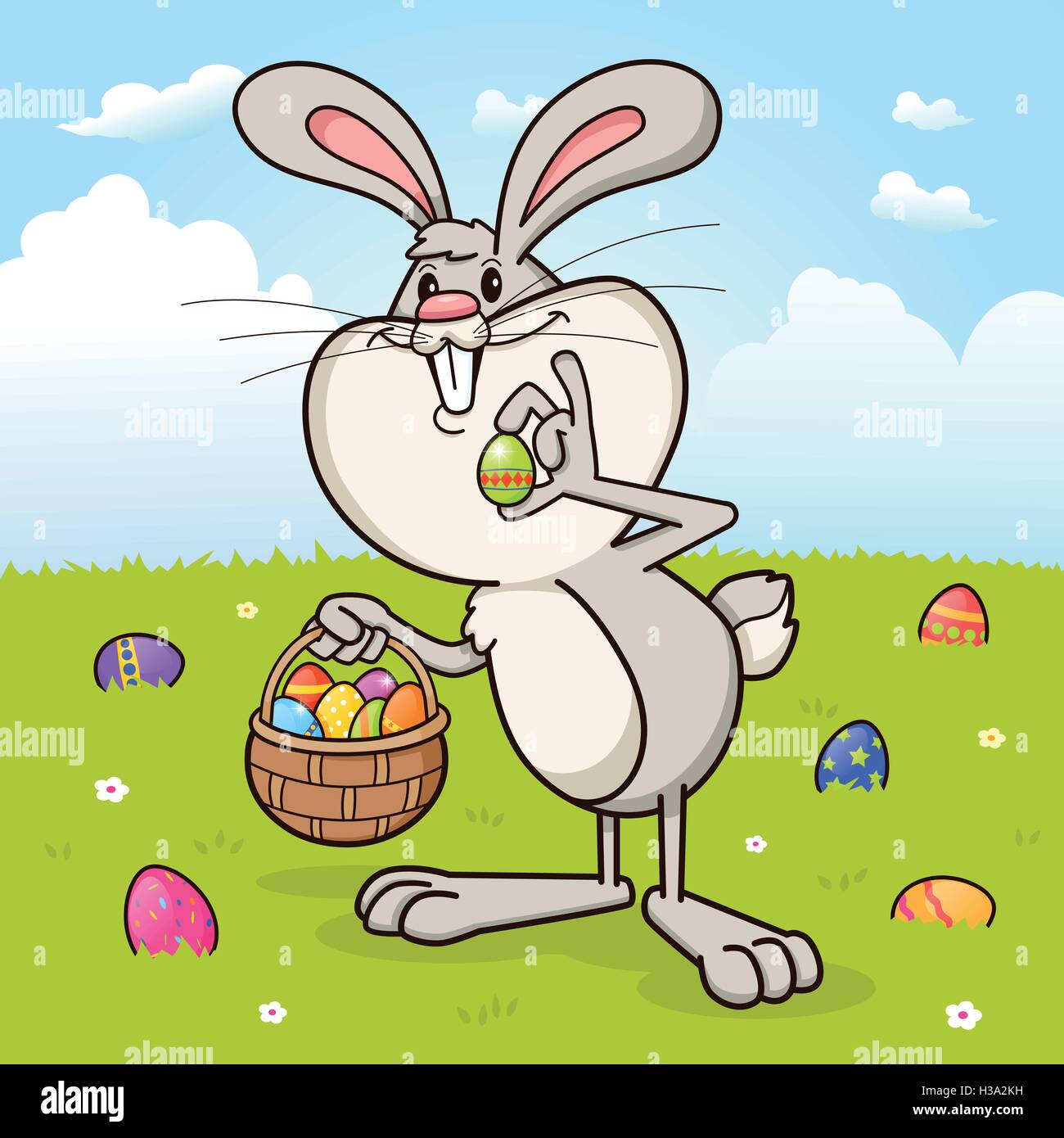 Easter bunny rabbit delivering Easter egg Stock Vector Image & Art - Alamy