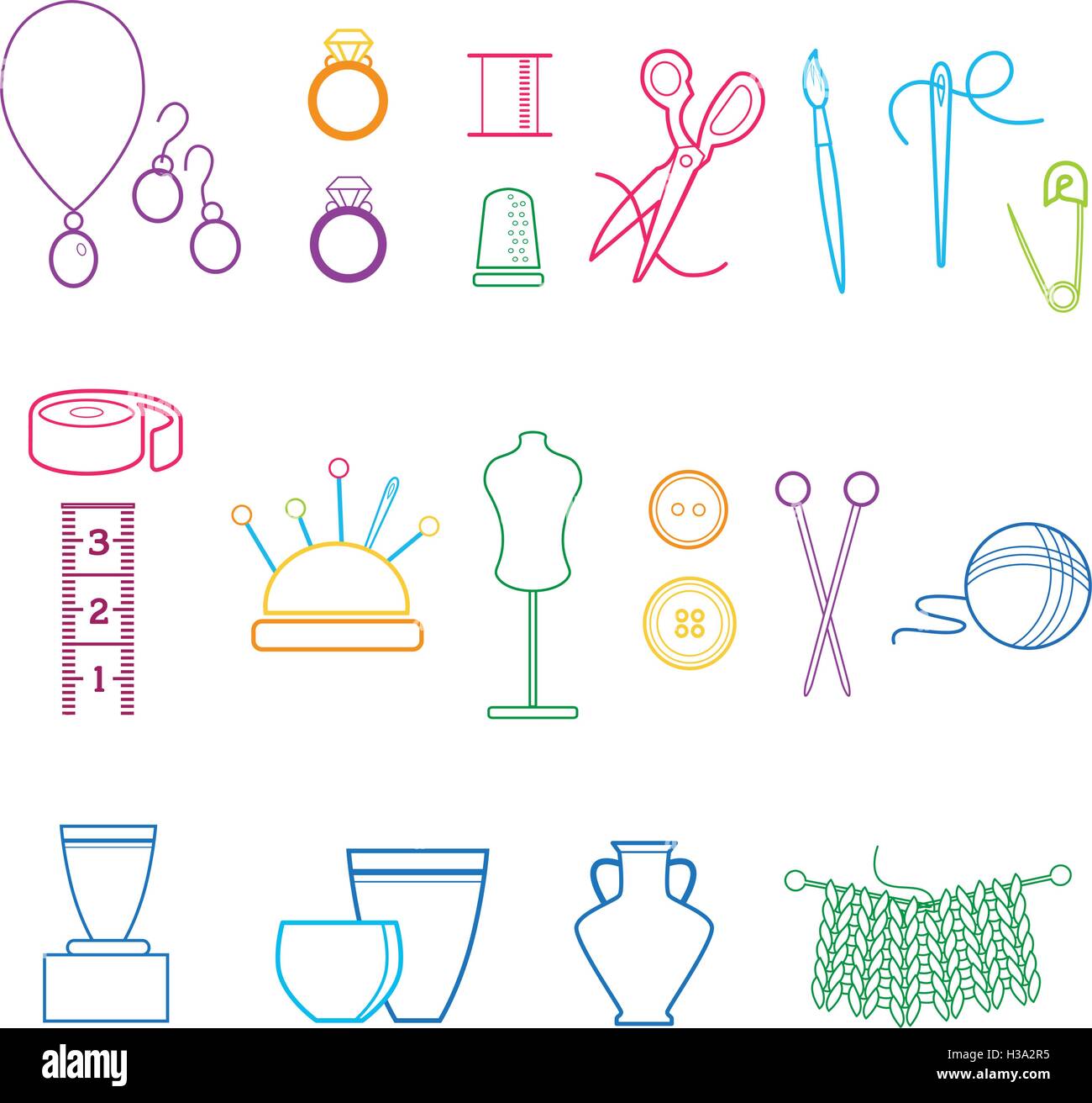 Art and Craft Icon Set Stock Vector Image & Art - Alamy