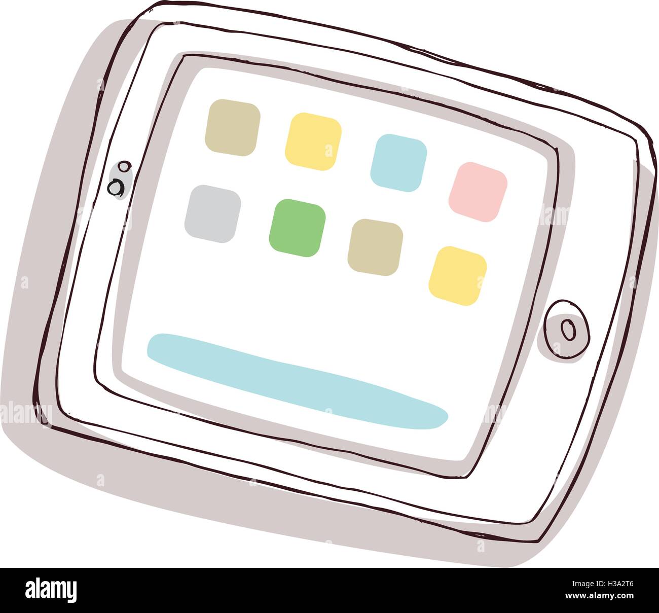 Hand Drawn Electronic Tablet Stock Vector Image & Art - Alamy