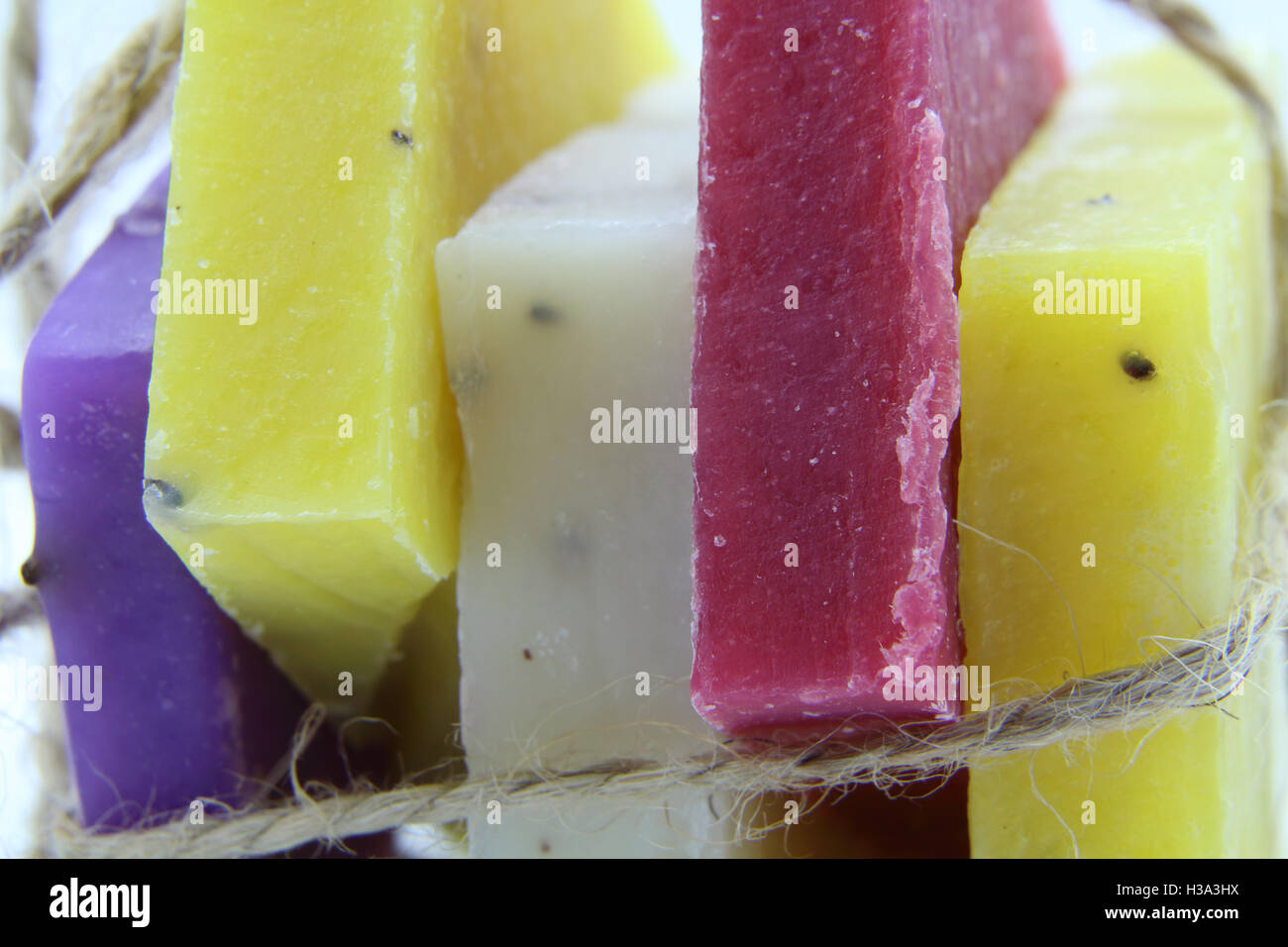 handmade soap, the bars of soap, colorful soap, white background ...