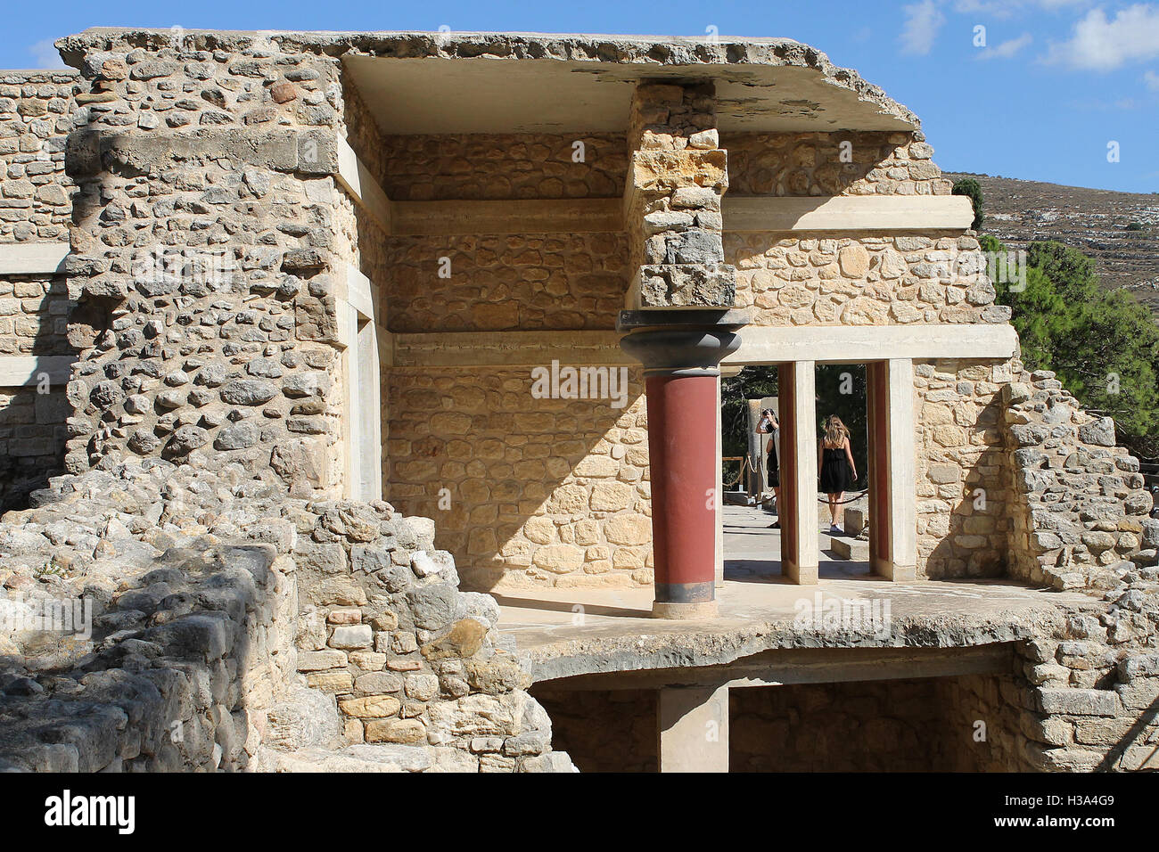 Knossos archaeological minoan ruins on the island of Crete Greece Stock ...