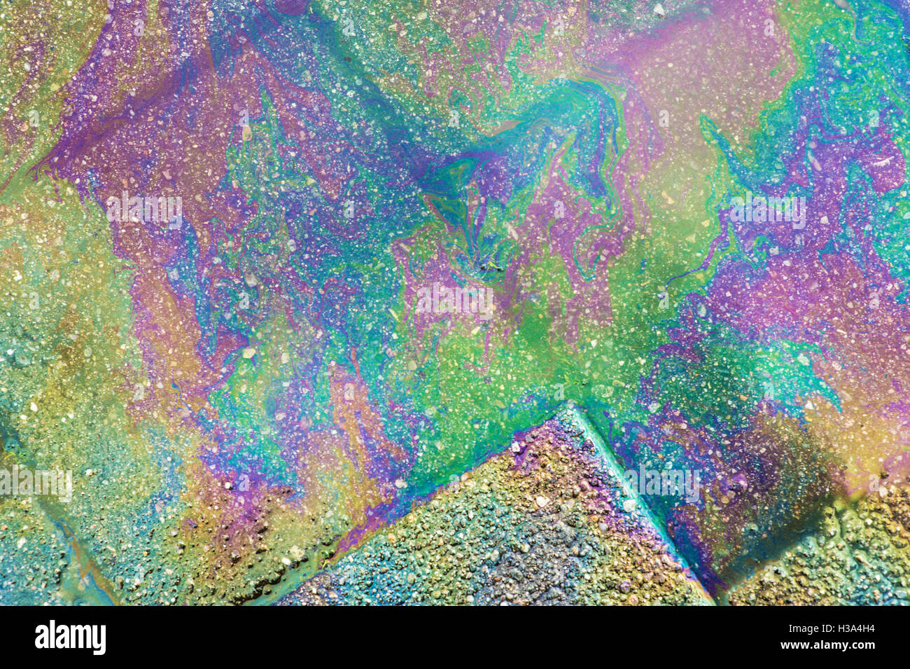 Colorful Oil Stained Pavement Stones Stock Photo - Alamy