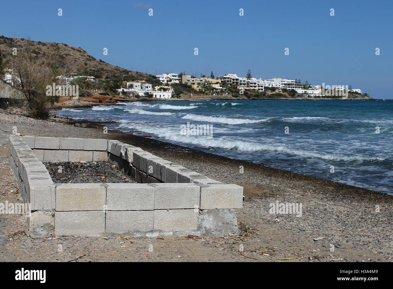Views of Stalis Stalida Crete Greece looking towards the Horizon Beach ...