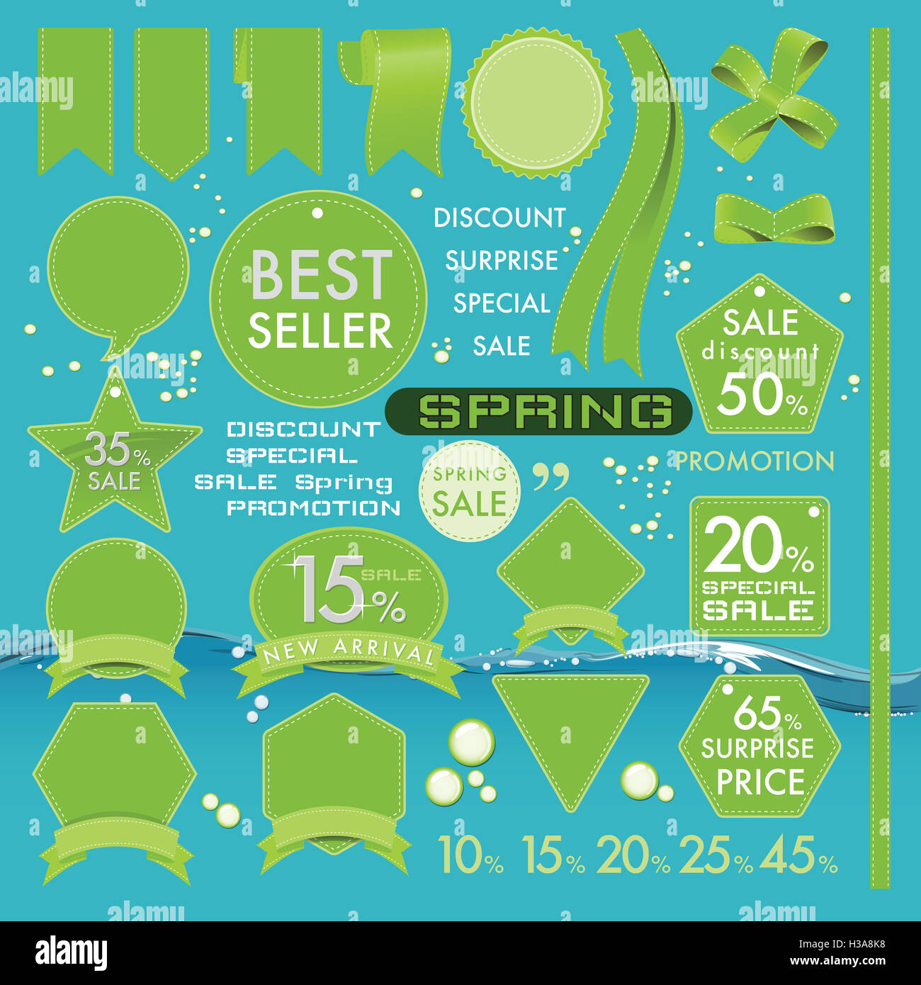 Vector element design set of leather commercial labels and ribbon ...