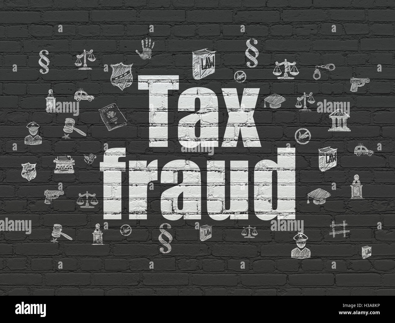 Law concept: Tax Fraud on wall background Stock Photo - Alamy
