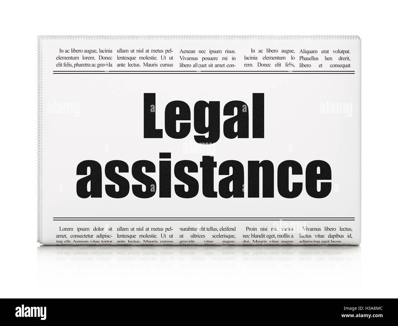 Law concept: newspaper headline Legal Assistance Stock Photo - Alamy